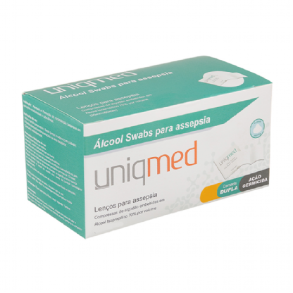 GAZE EMBEBIDA ALCOOL SWABS PARA ASSEPSIA UNIQMED 100UND