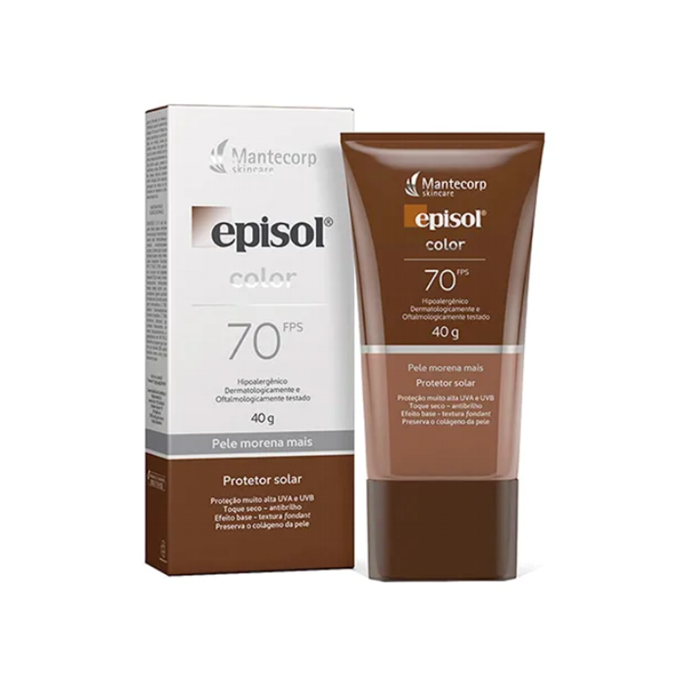 Episol Color Pele Morena+ FPS70 40g Mantecorp Skincare Protetor Solar