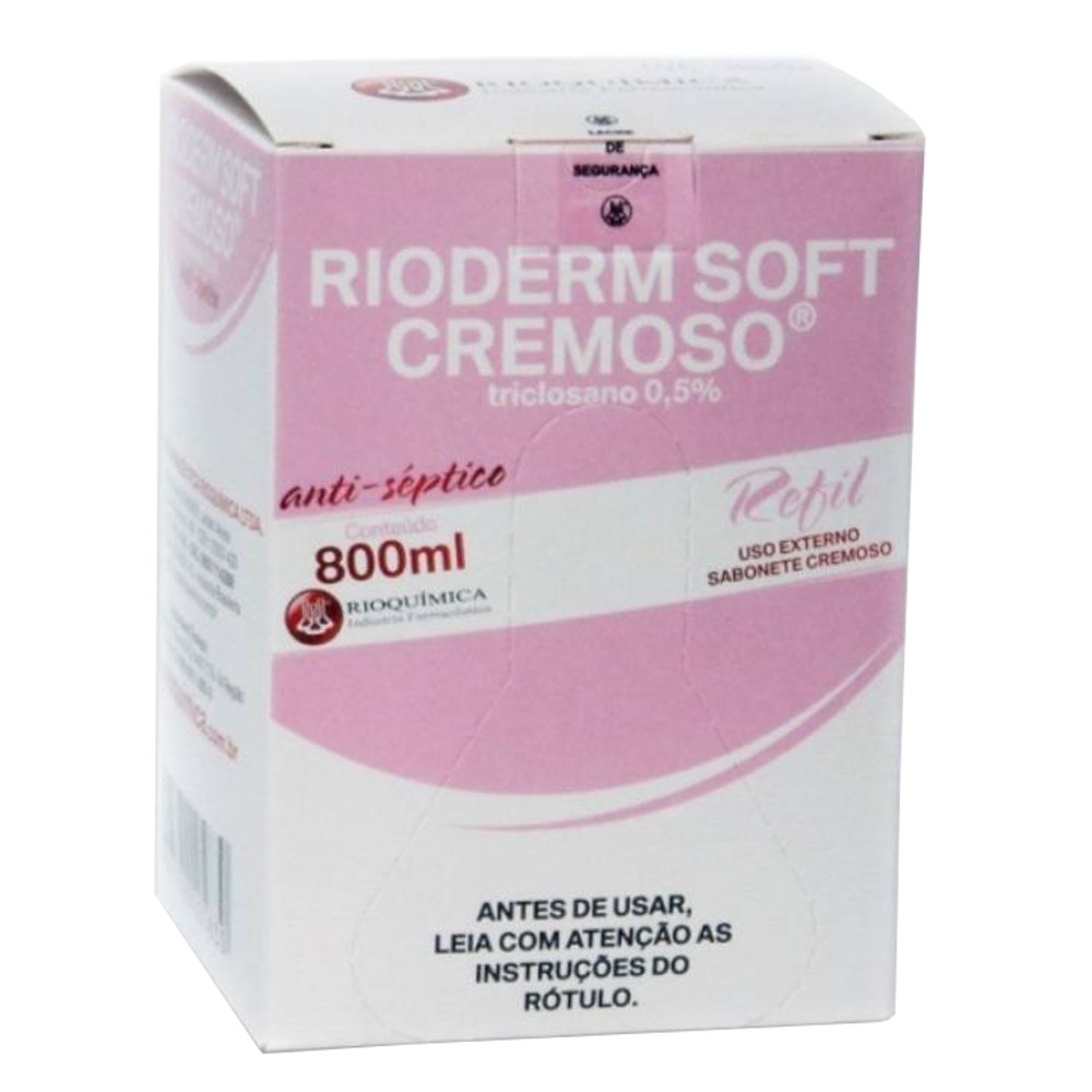 Rioderm Soft Cremoso 800mL Refil 0,5 Triclosan Rioquimica