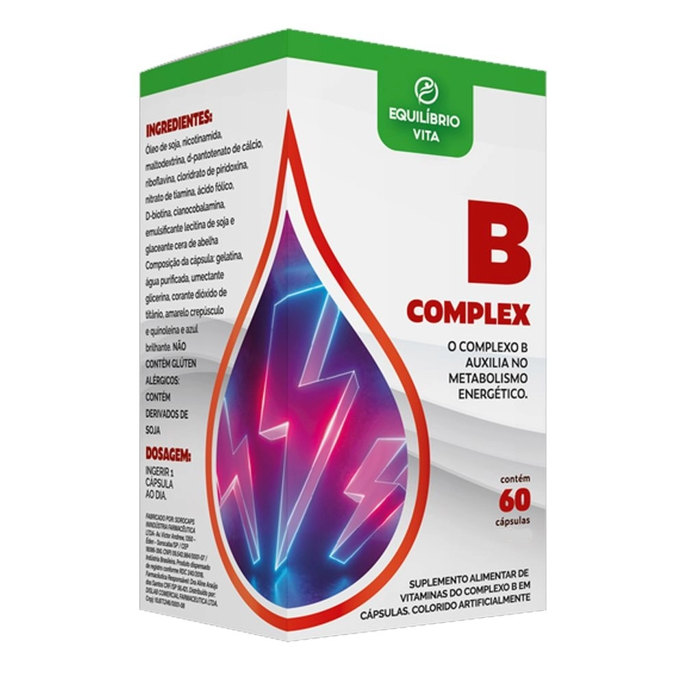 Complexo B 250mg com 60 cápsulas Equilibrio Vita