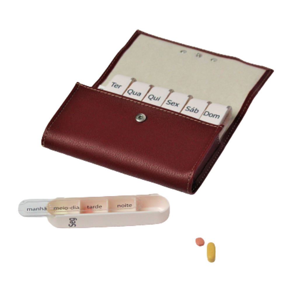 Pilbox Liberty Cor Carmim Porta Comprimidos