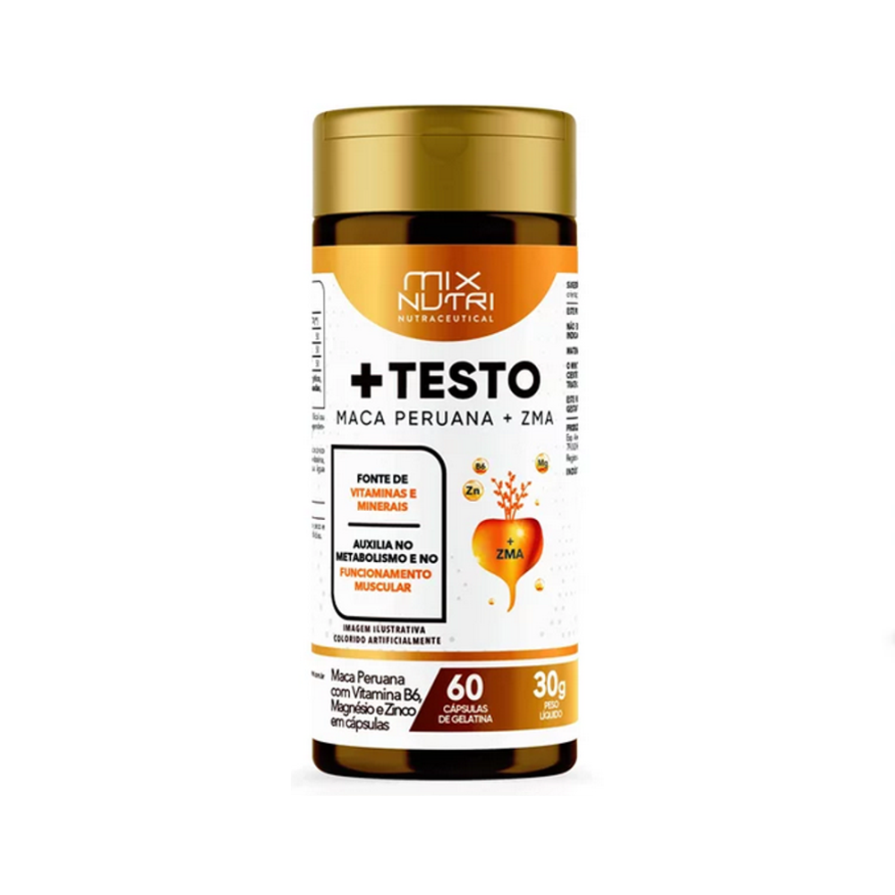 Testo Maca Peruana + Zma 30 Gramas Cápsulas Mix Nutri