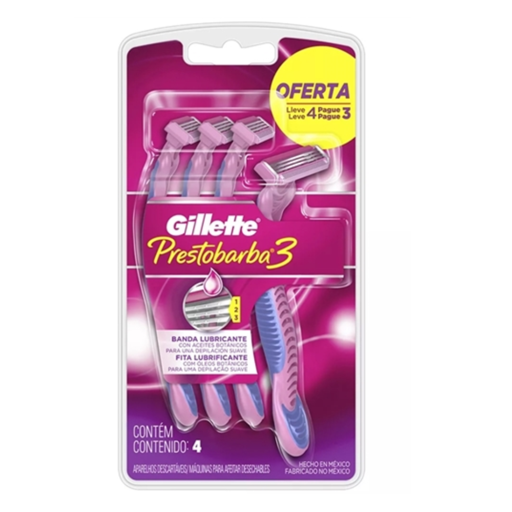 APARELHO PRESTOBARBA 3 FEMINO L4P3