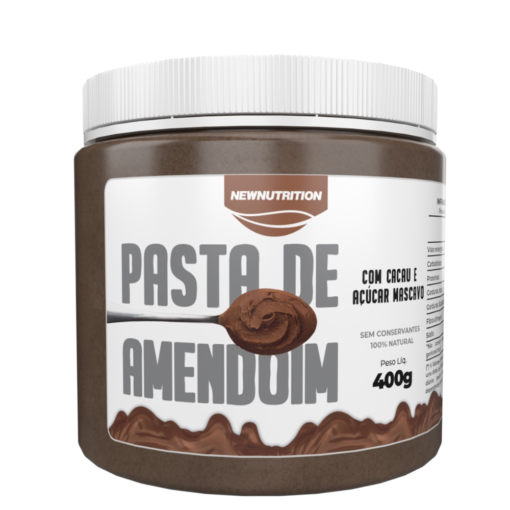 PASTA DE AMENDOIM CACAU E ACUCAR MASCAVO NEW 400G